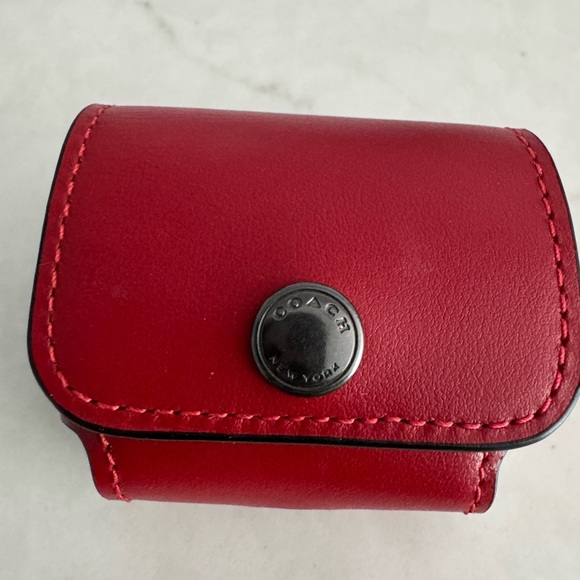 Coach | Accessories | Coach Red Leather Airpod Pro Case | Poshmark